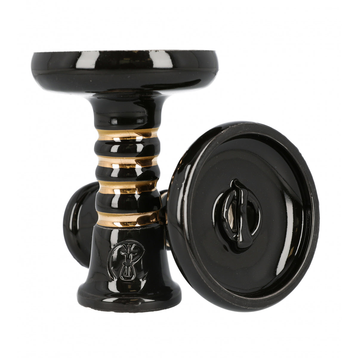 HC Cascade Funnel Black Gold Ceramic Shisha Bowl