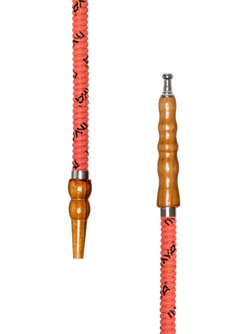 Mya Peach Pink Replacement Leather Shisha Hose Pipe | Mya Peach Pink Hose