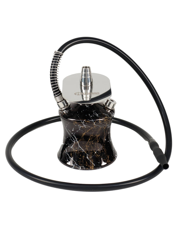 Oduman Mini Travel Black N2 Glass Shisha Pipe 25cm